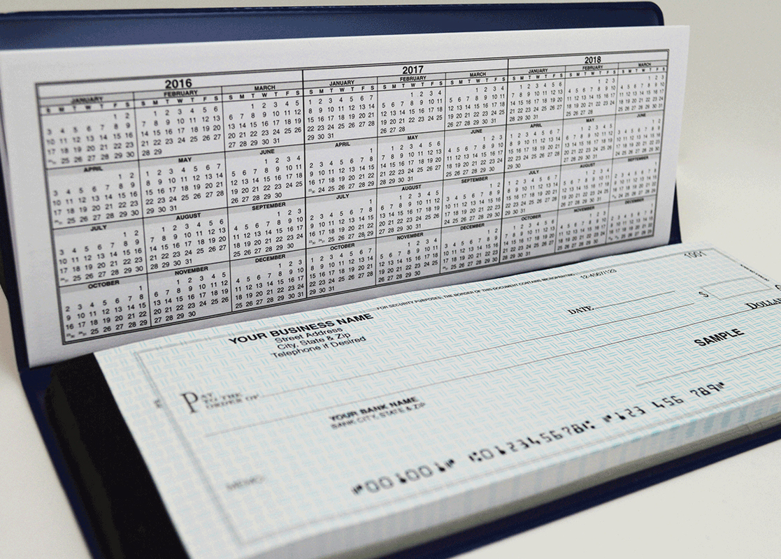 AB Promo Guys - Custom Secure Blue Pocket Checks, Business Checks, 9" x ...